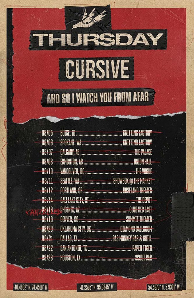 Thursday, Cursive & And So I Watch You From Afar concert stream ...
