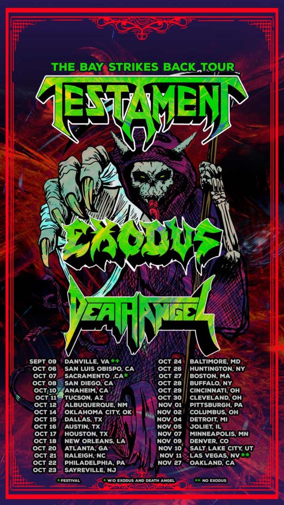 Testament, Exodus & Death Angel 2021 US tour announced | NextMosh